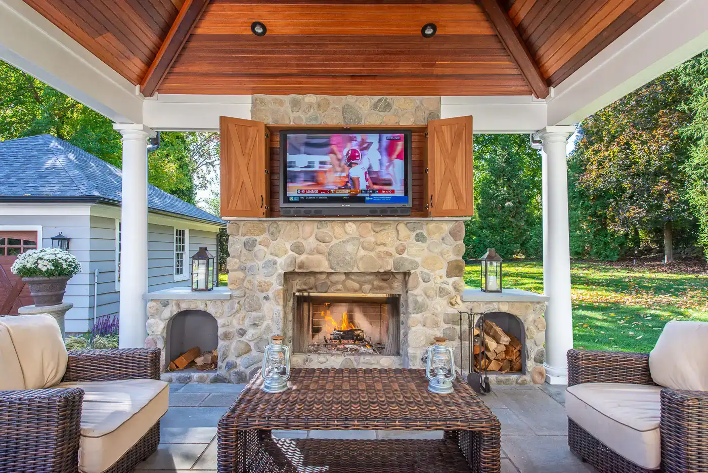 Outdoor Fireplace Design | CLC Landscape Designer